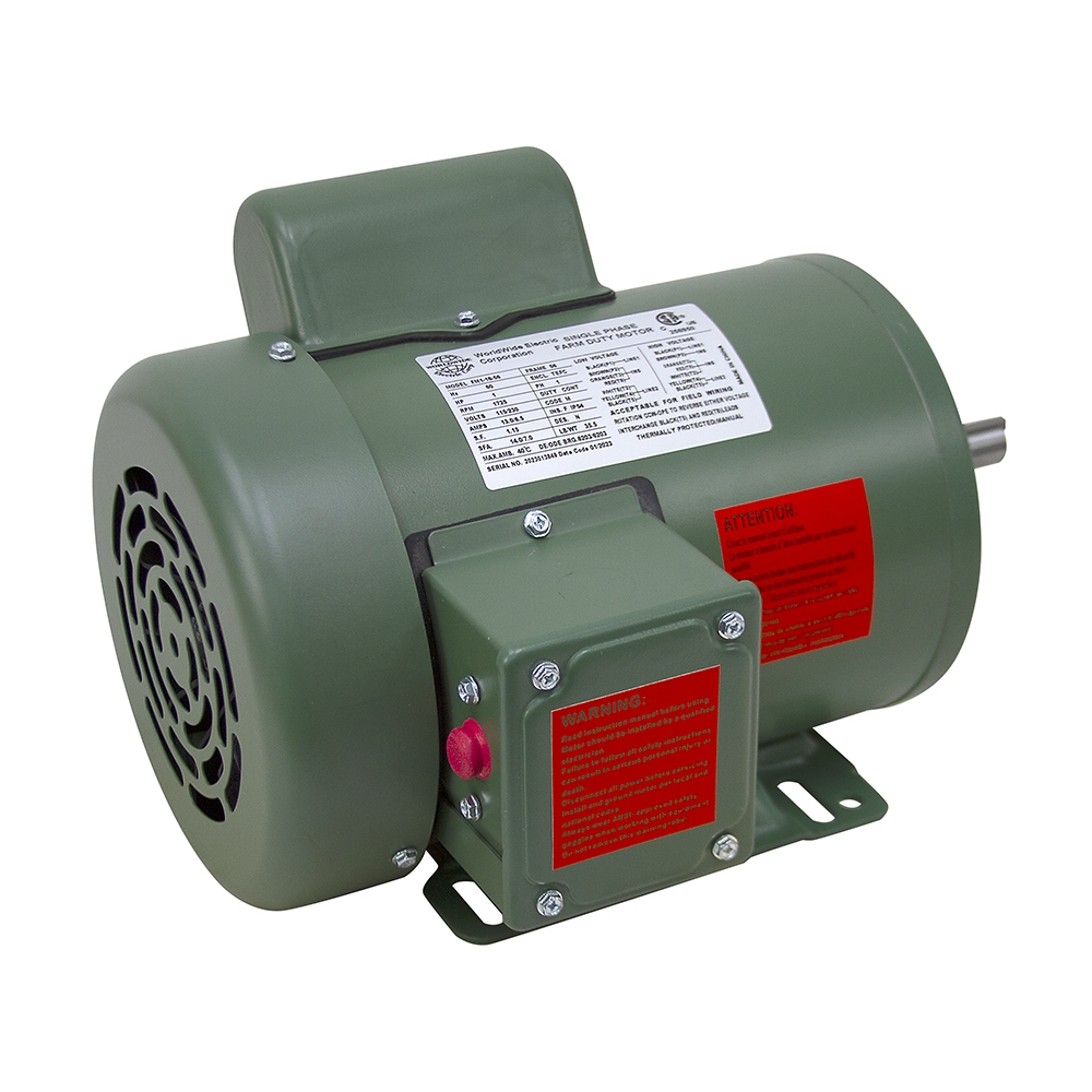 1 HP 115/230 Volt AC 1725 RPM WWE FM1-18-56 Farm Duty Motor | AC Motors ...