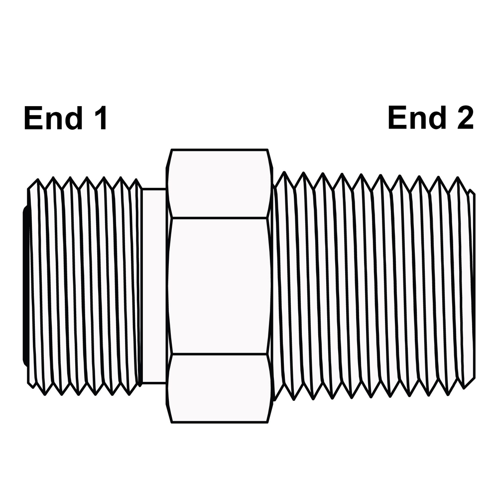 2pcs 1 4 MALE ORFS X 1 4 MALE NPT FS2404 04 04 Hydraulic Adapter